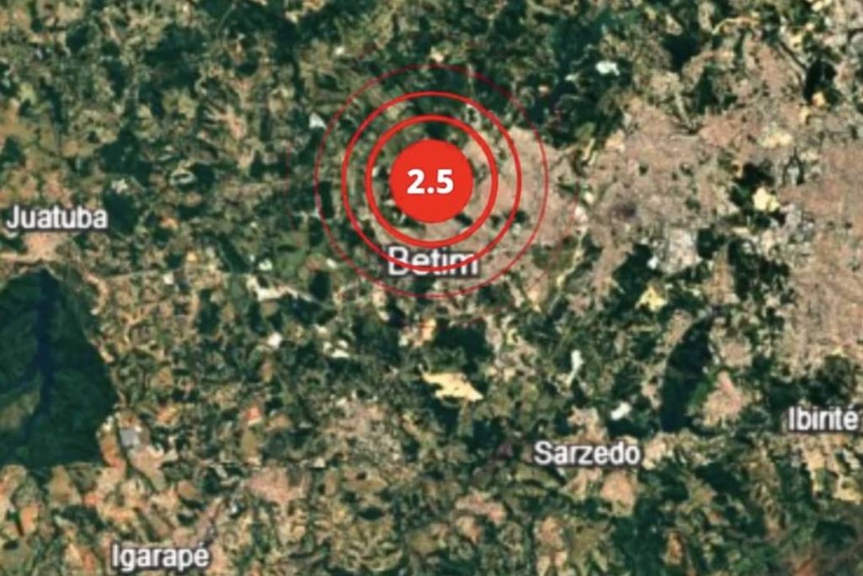Tremor de terra de magnitude 2,5 é sentido em Betim, Minas Gerais